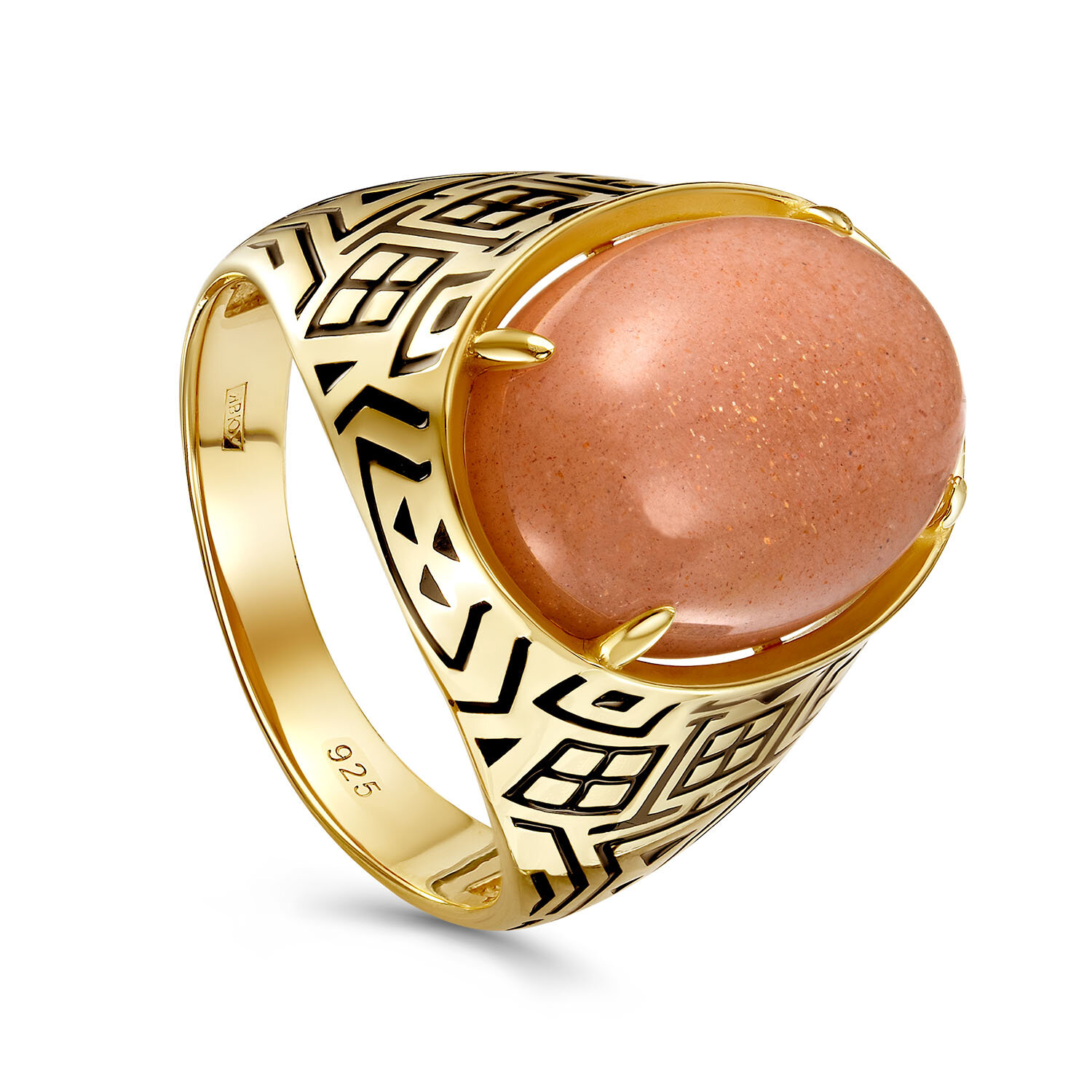 Кольцо, серебро, 925 проба, гeлиoлит