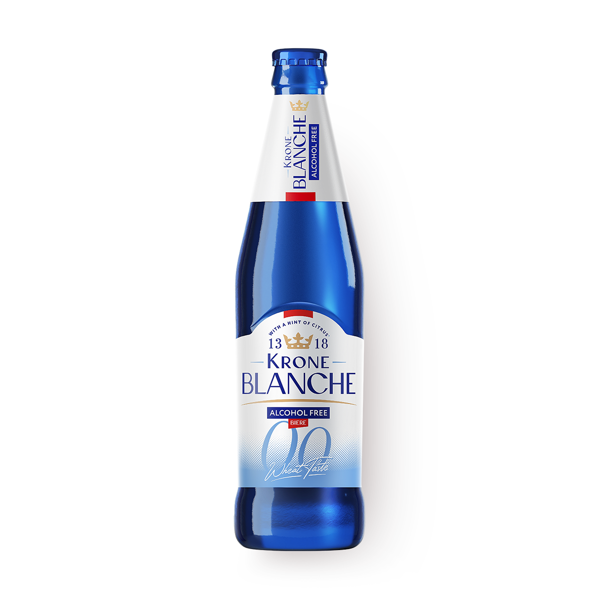 Пивной напиток Krone Blanche Biere, светлый, безалкогольный, нефильтрованный, 0,45 л