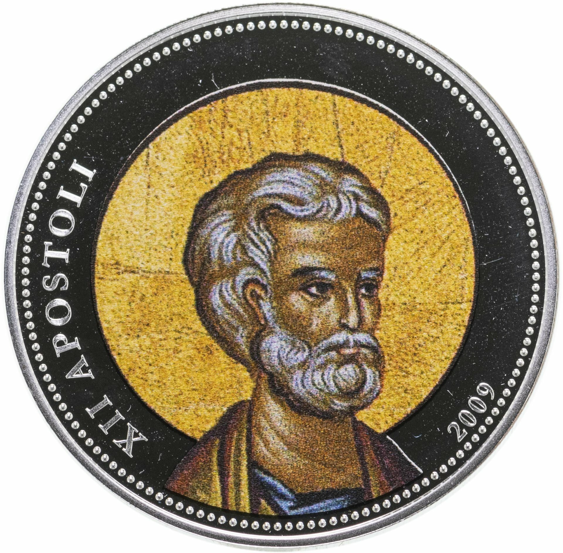 Палау 1 доллар 2009 "апостол Петр" Брак нет надпечатки имени апостола, Мельхиор медь-никель, в сохранности Proof