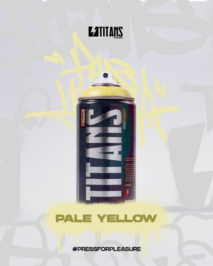 Аэрозольная краска для граффити и дизайна TITANS 03 Pale Yellow 300мл.