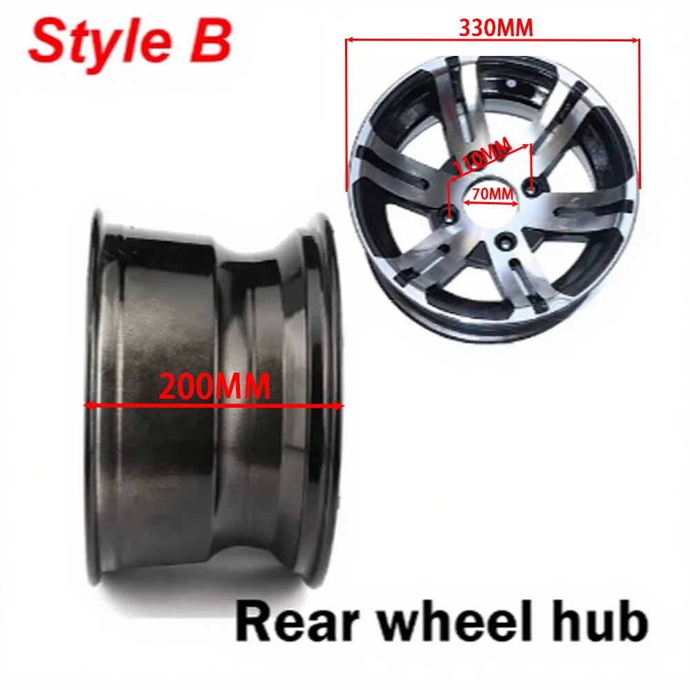 Запчасти для квадроциклов 12-дюймовые передние и задние диски из алюминиевого сплава, колеса, подходящие для четырехколесного картинга UTV, вездеходных автомобилей, 12-дюймовые шины rear wheel