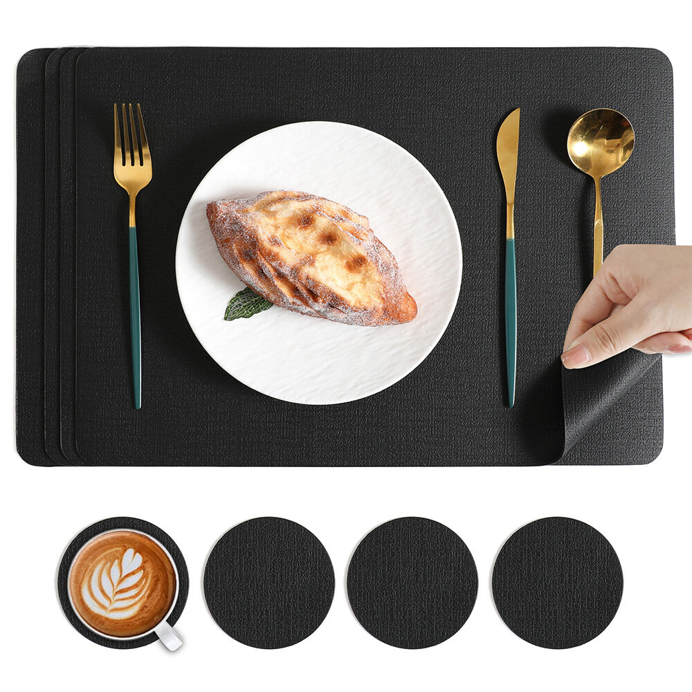 Квадратная кожаная подставка для стола, термоизоляционная подложка, высококачественная антиожоговая подставка для тарелок, стильная подставка для стаканов, кросс-бордерная подставка