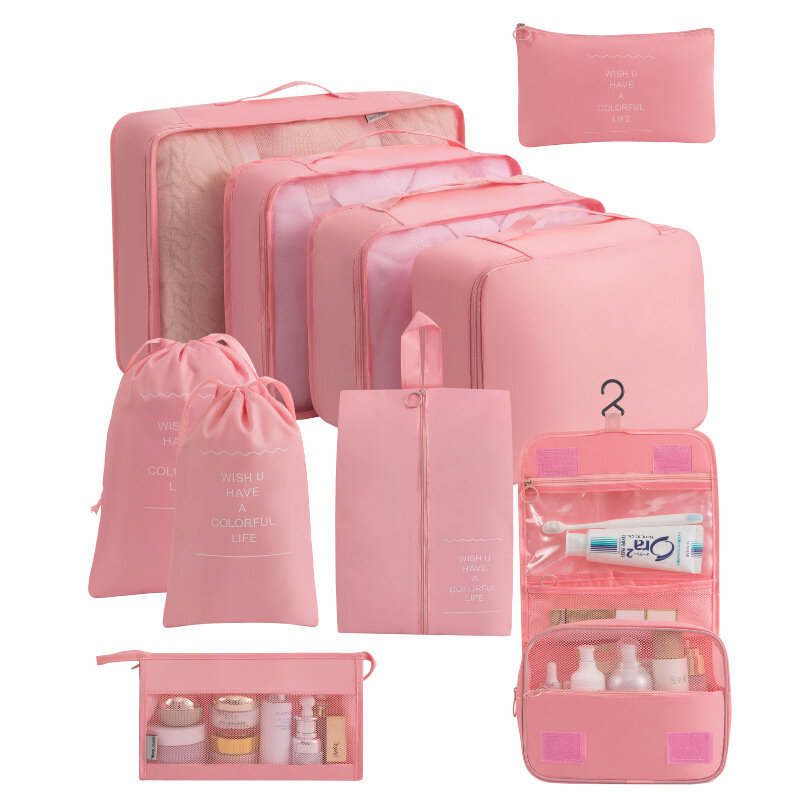 2026 Новейший набор для путешествий из десяти предметов, сумки для упаковки одежды для деловых поездок, большая вместимость, водонепроницаемые сумки для одежды, портативные