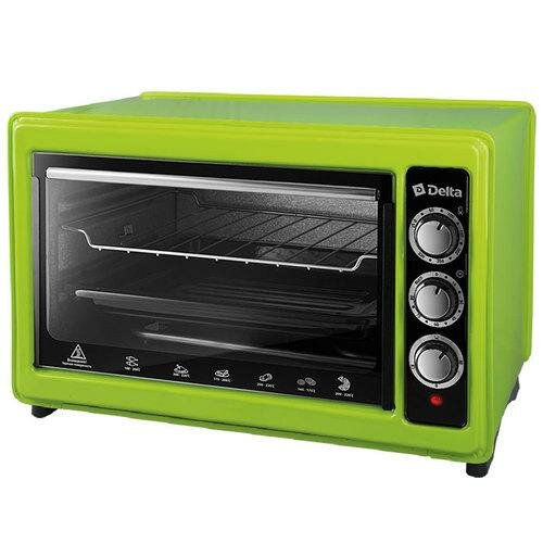 Духовка электрическая 37Л 1300ВТ 3 РЕЖ РАБ тайм 90МИН 2 ТЭНА повыш мощн зелен DELTA