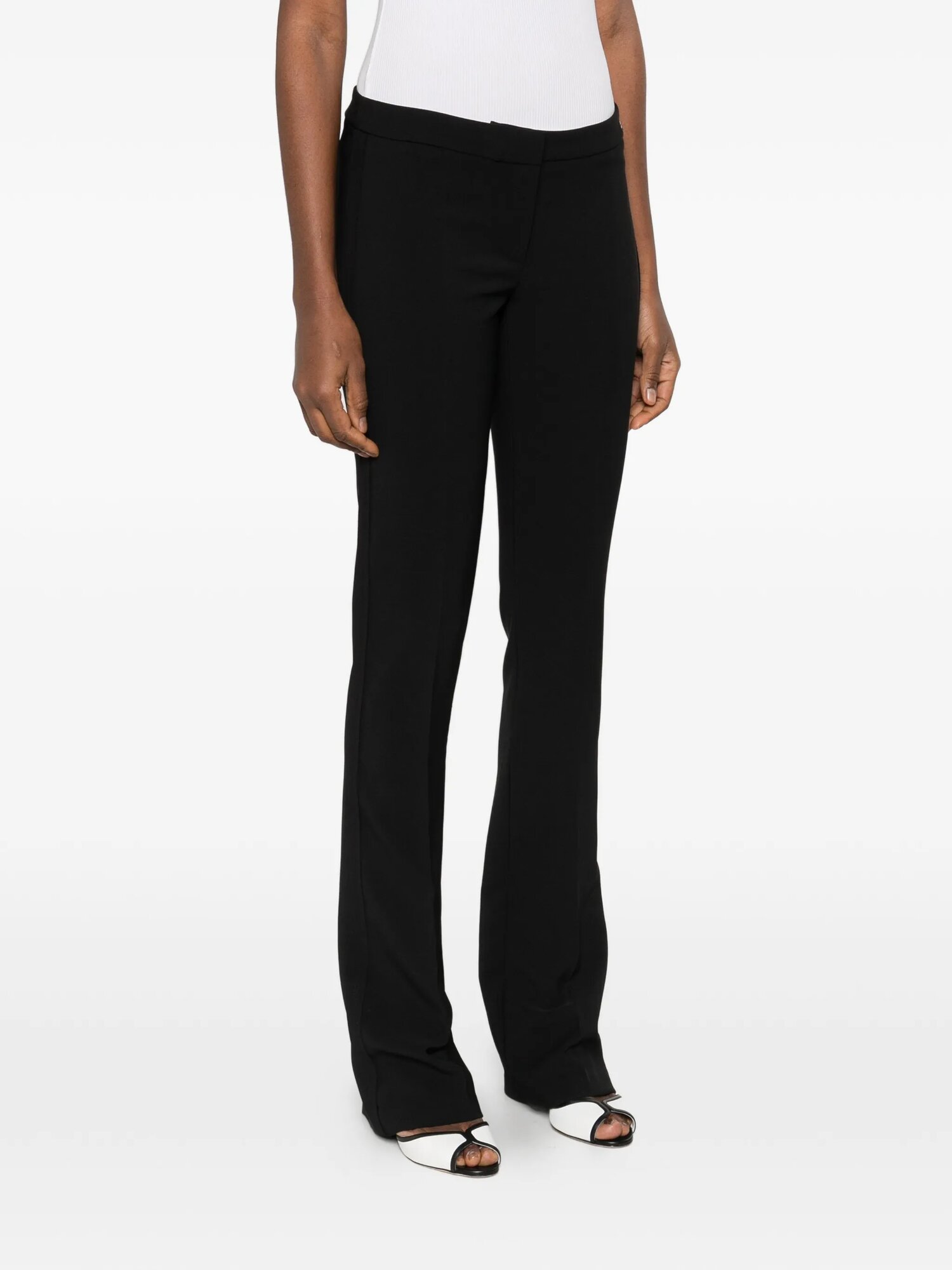 Брюки Elisabetta Franchi Black flared trousers, размер 46, black/black — фото 1