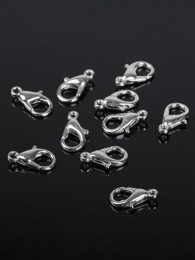 Замок карабин, набор 20шт. 12 мм, цвет серебро