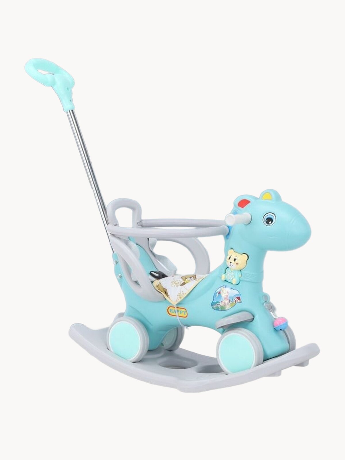 Качалка-каталка, Лошадка-качалка, детский троянский конь, игрушка-качалка "два в одном", съемная раздвижная.