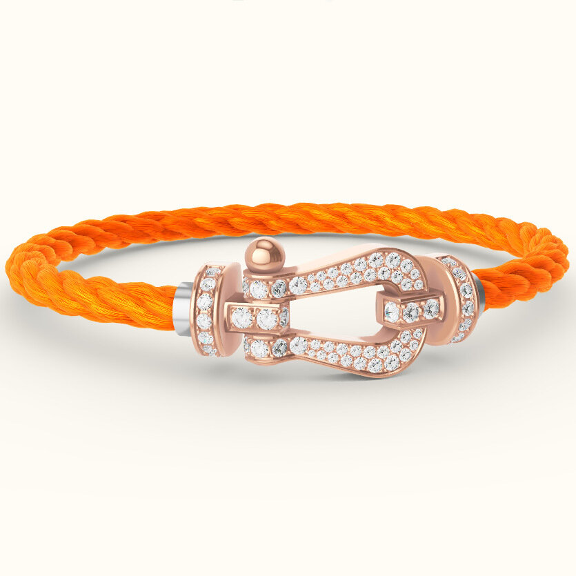 Браслет с пряжкой в виде подковы, красный шнур, парный стиль для мужчин и женщин, электропокрытие 18К розового золота, браслет на удачу по знаку зодиака, DIY