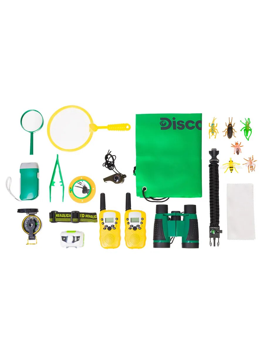 Набор исследователя Levenhuk Discovery EK90, бинокль, компас и рации