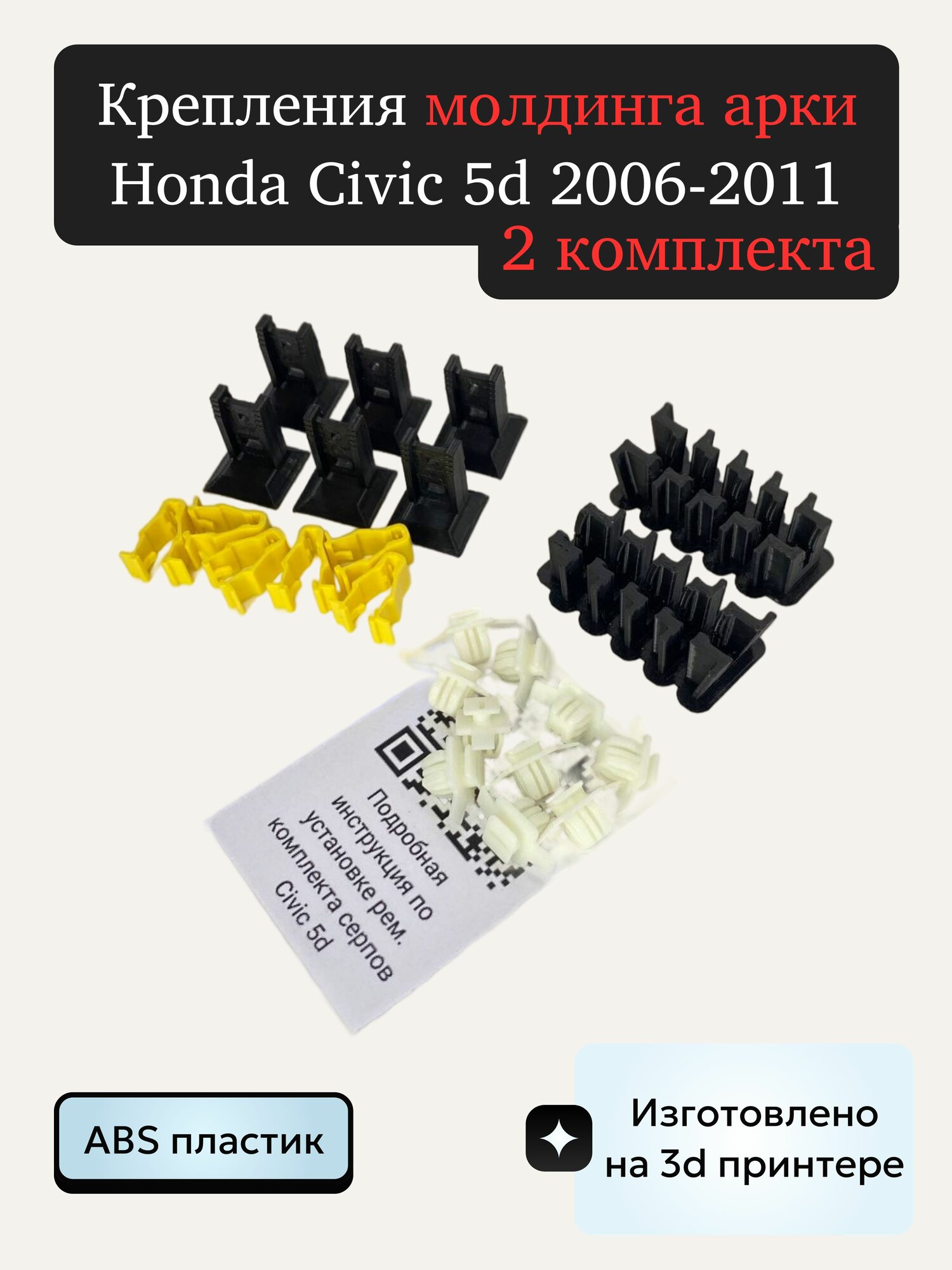 Крепления передних молдингов арки Honda Civic 5d