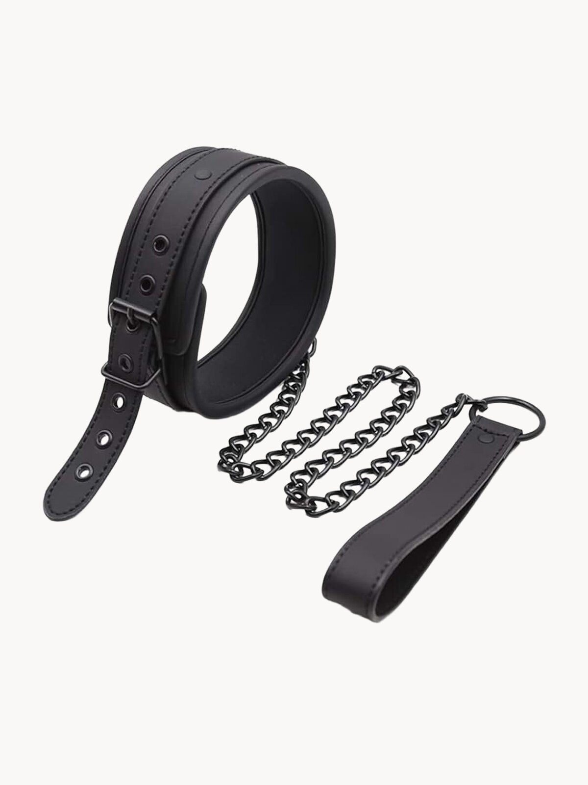 Ошейник с поводком для БДСМ, BDSM аксессуар черный, для пар, для ролевых игр, оковы для секса