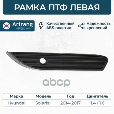 Накладка под фару левая (ресничка) Arirang арт. ARG276703L