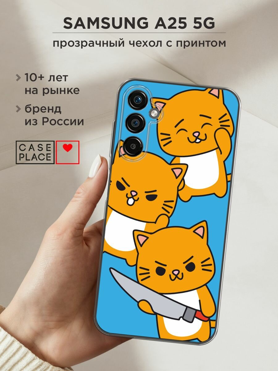 Чехол на Samsung Galaxy A25 5G / Самсунг Галакси A25 5G с принтом "Опасные котики"