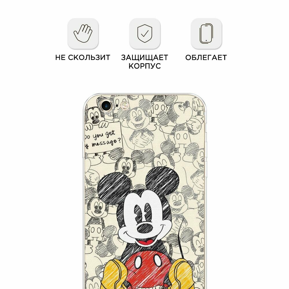 Чехол на Apple iPhone 6 Plus/6S Plus / Айфон 6 Плюс/Айфон 6С Плюс с принтом "Микки Маус" — фото 1