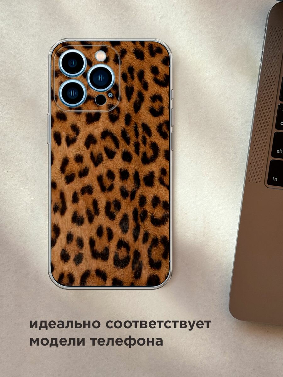 Чехол на Apple iPhone 13 Pro / Айфон 13 Про с принтом "Мех леопарда" — фото 1
