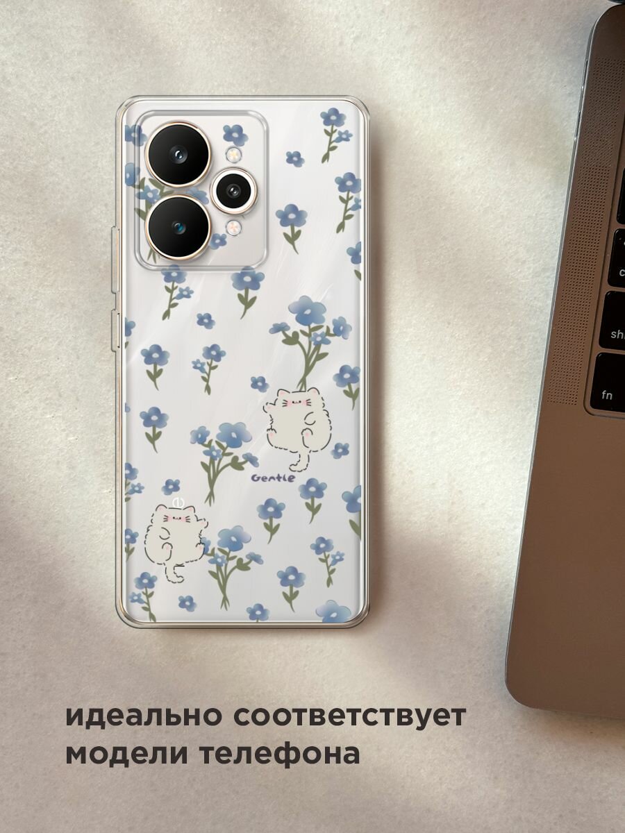 Чехол на Realme 15 / Реалми 15 с принтом "Gentle cats", прозрачный — фото 1