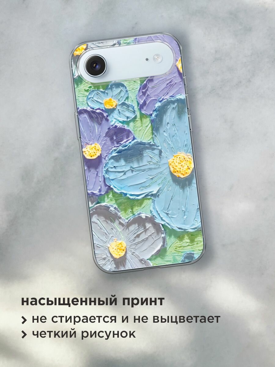 Чехол на Apple iPhone Air / Айфон Айр с принтом "Масляные цветы 2" — фото 1