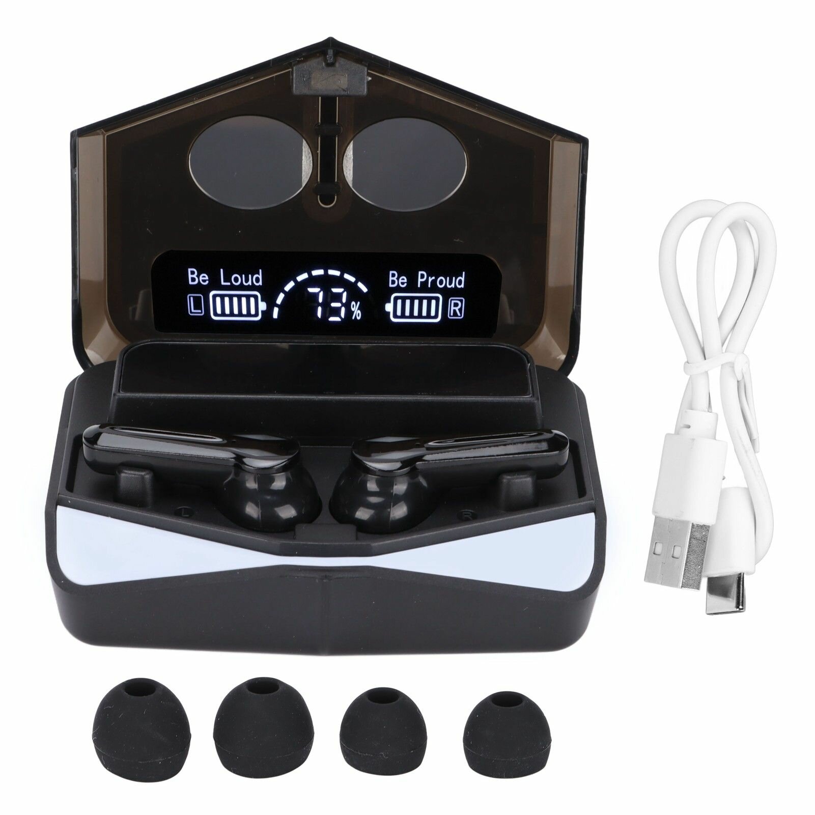 Беспроводные игровые наушники BT5.1, LED-дисплей, сенсор, микрофон