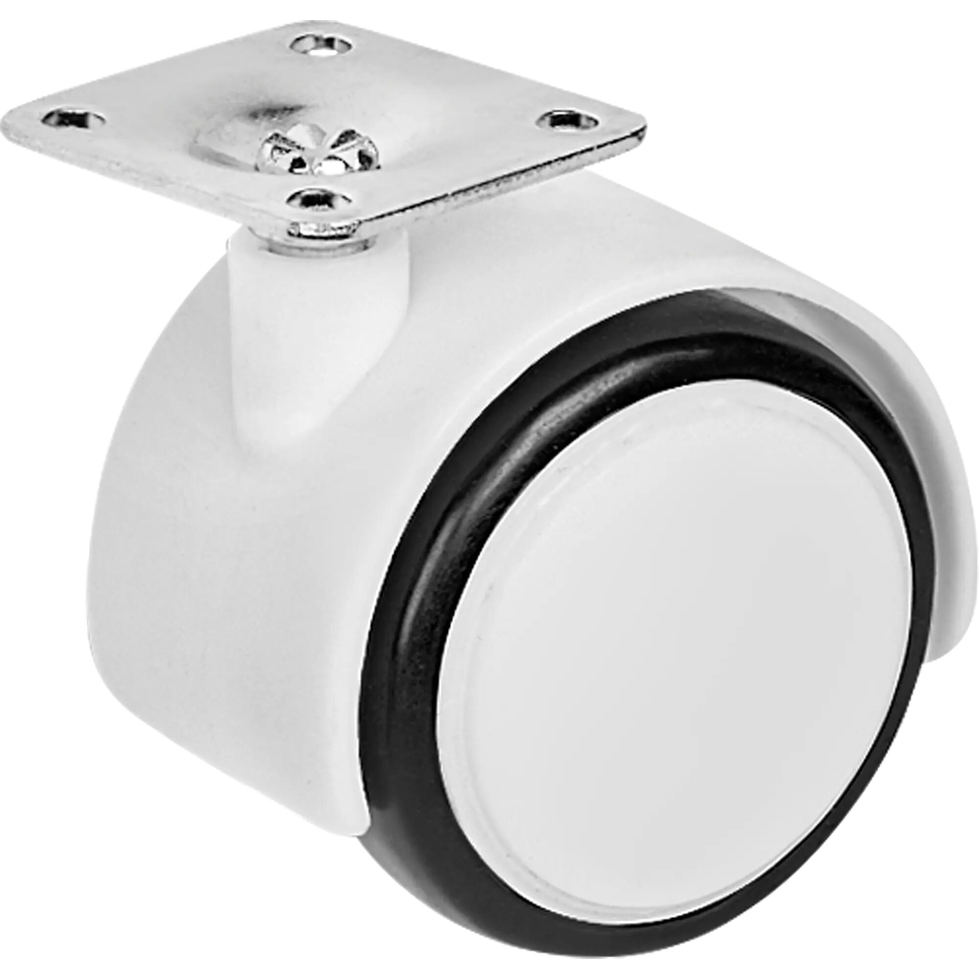 BRAND Колесо поворотное с тормозом 50 мм, нагрузка до 40 кг, цвет белый для мебели