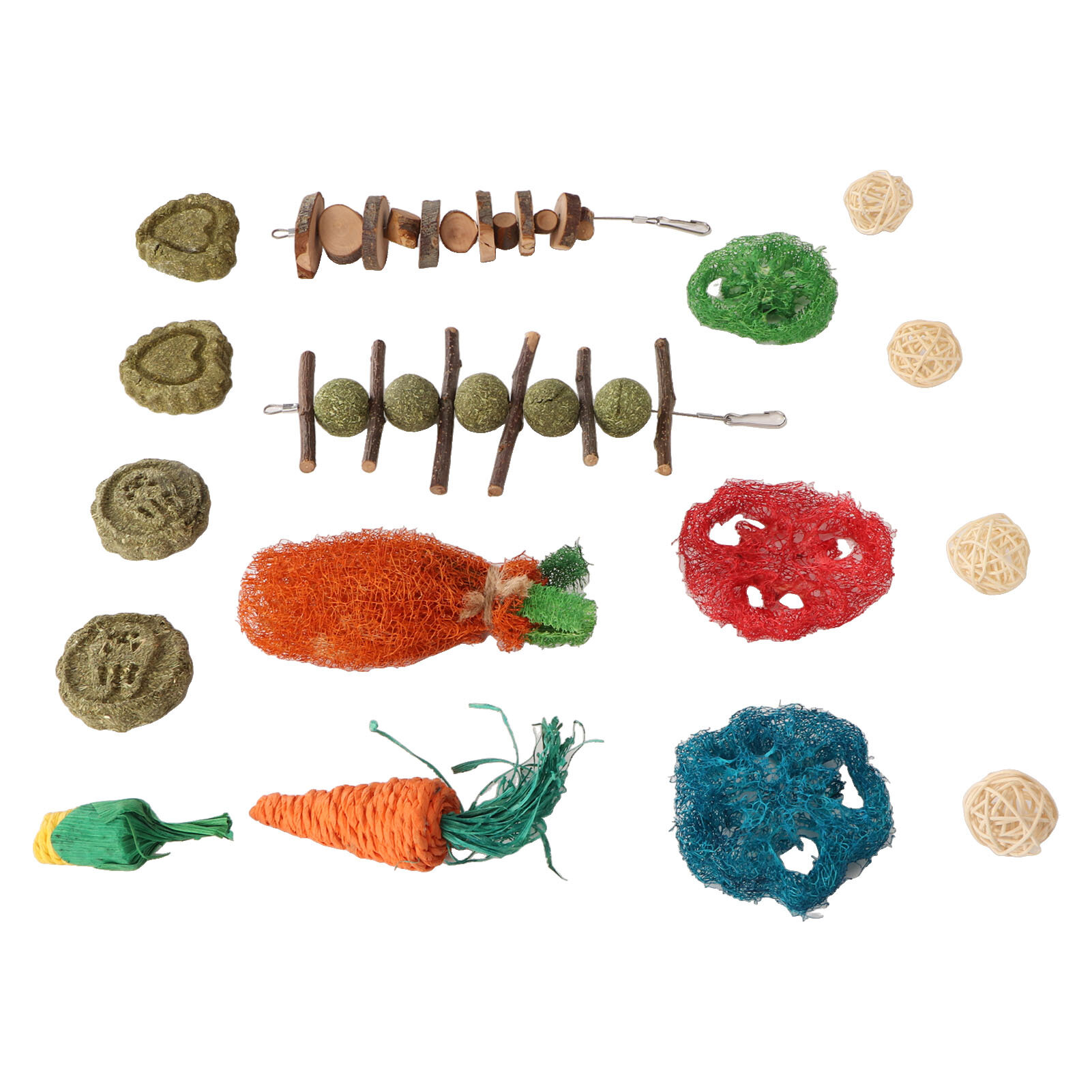 Кролик, подвесные жевательные игрушки, деревянная трава, мячик, веревка, люфа, морковь, игрушки, маленькие животные, жевательные игрушки для шиншилл, морских свинок, хомяков