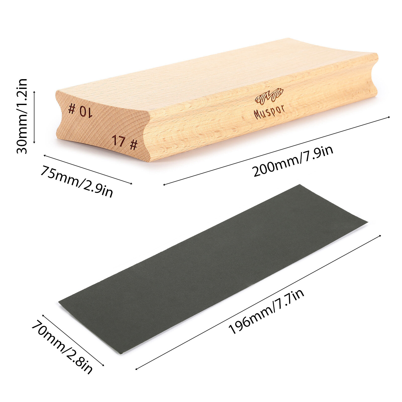 Деревянный двухсторонний шлифовальный брусок для гитары, предназначенный для выравнивания ладов и шлифовки грифа с наждачной бумагой. Инструмент для гитариста. Аксессуары для гитар.