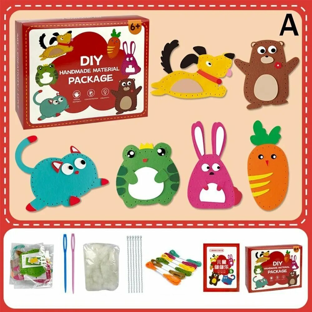 Набор для шитья игрушек, DIY для детей 6-12 лет, обучающий набор с животными