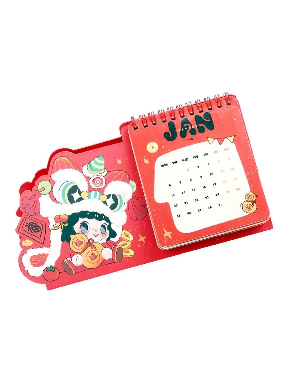 2025 Настольный календарь Мультяшные куклы Календарь Годовой планировщик Маленький Календарь