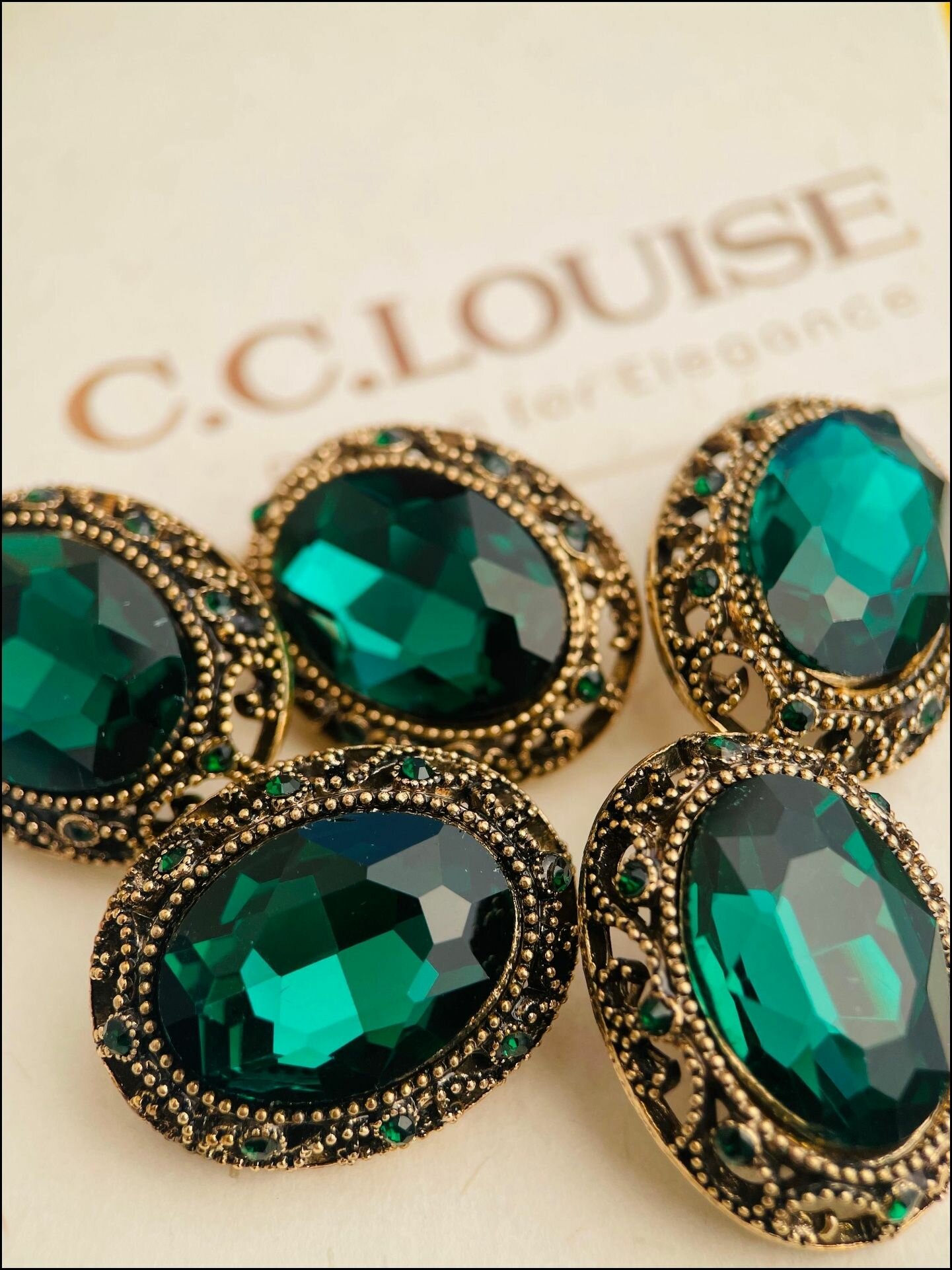 5 шт. 25 мм винтажные декоративные металлические пуговицы на ножке, инкрустированные сапфирами и изумрудами для украшения одежды и текстиля