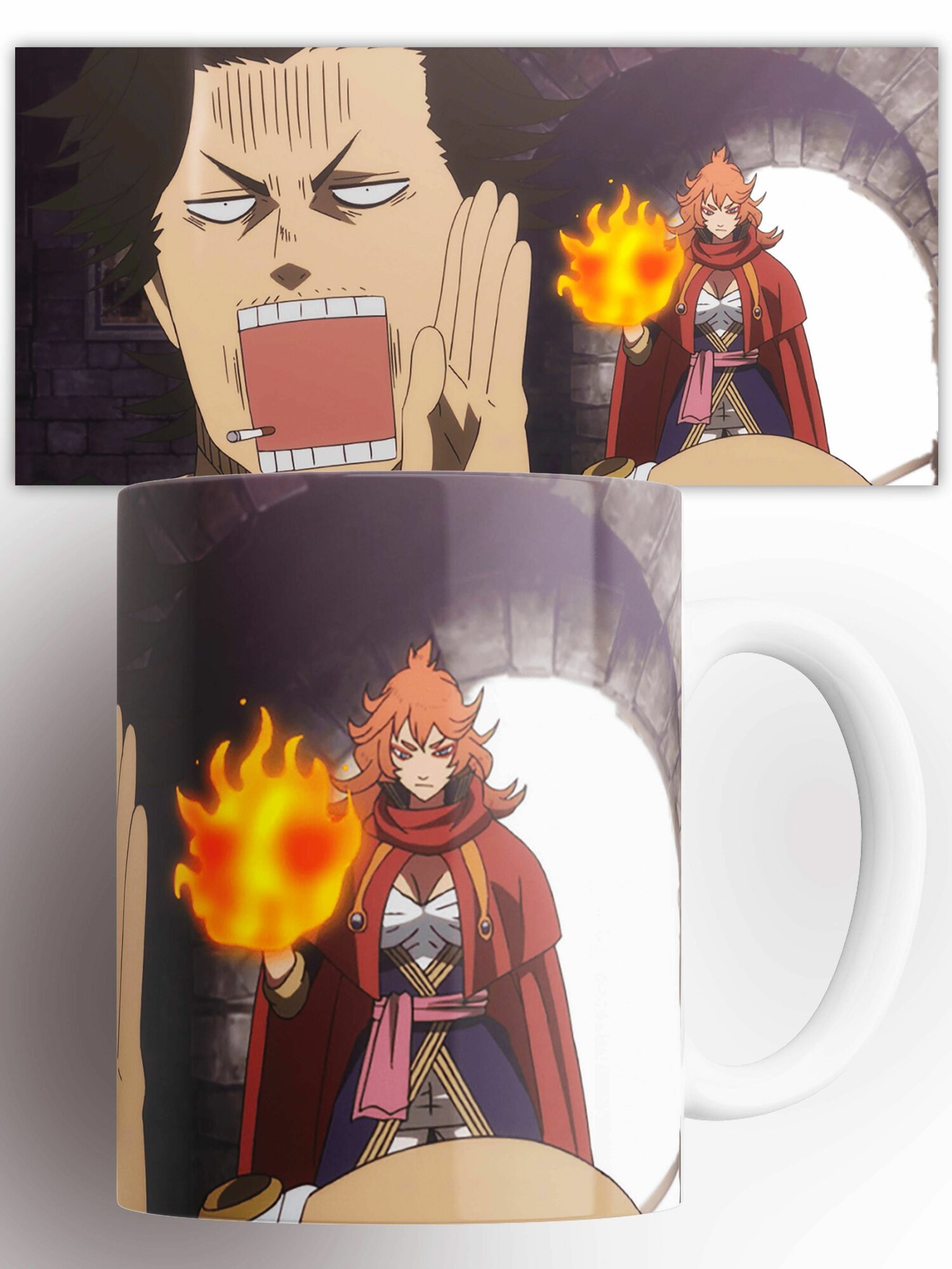 Кружка аниме Чёрный клевер Black clover Ями 330 мл