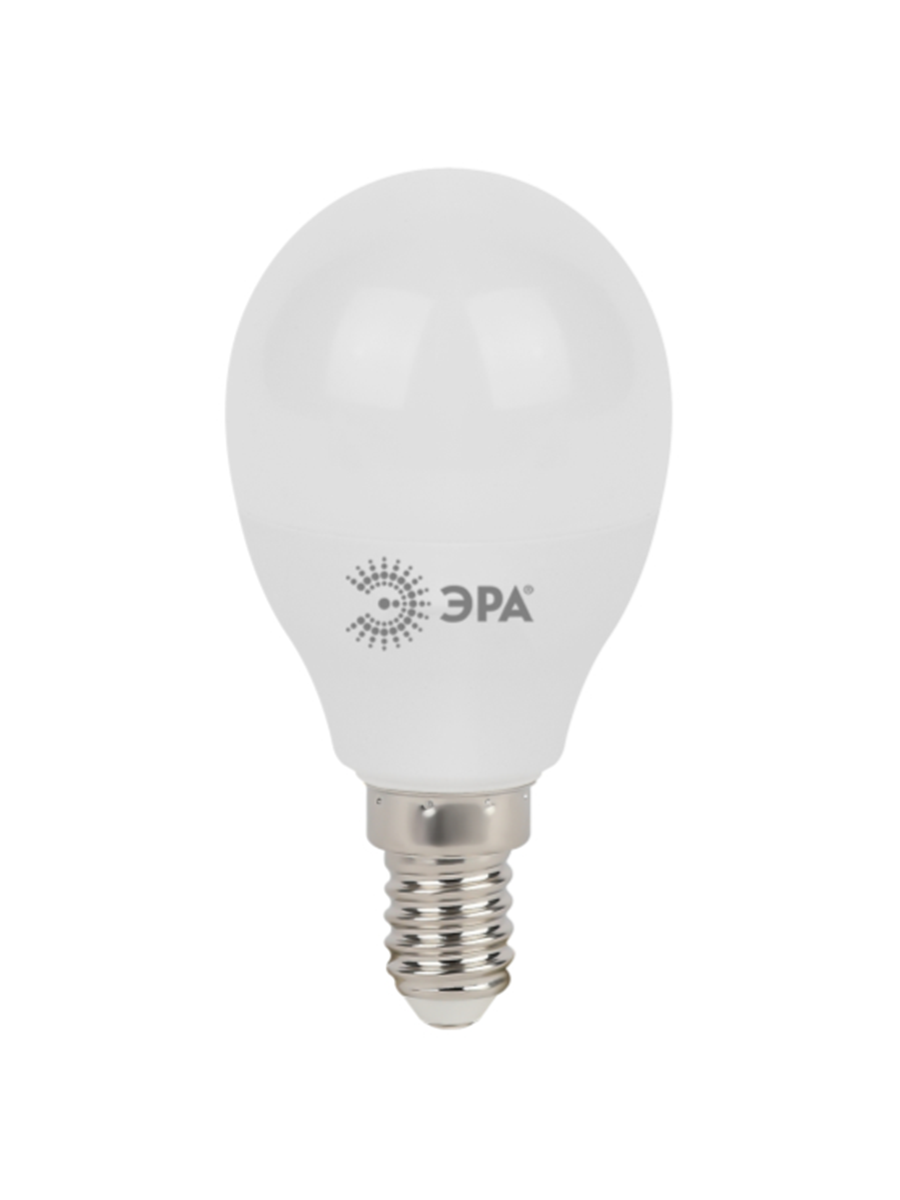 Лампочка светодиодная ЭРА 9Вт, 720Лм, 6000К, E14, P45, холодный белый свет, шар