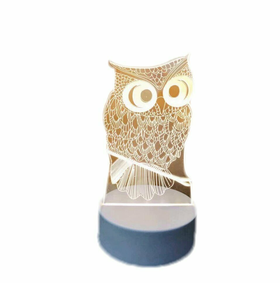 Креативный ночник NiNi творческий подарок на День Рождения, Новый год, 8 Марта, 14 февраля любимой маме сестре подруге учителю воспитателю ребенку девочке мальчику 12 лет 11 , 10 , 9 , 8 , 7, 6 , 5, 4 , 3, 2 лет (Мудрая сова)