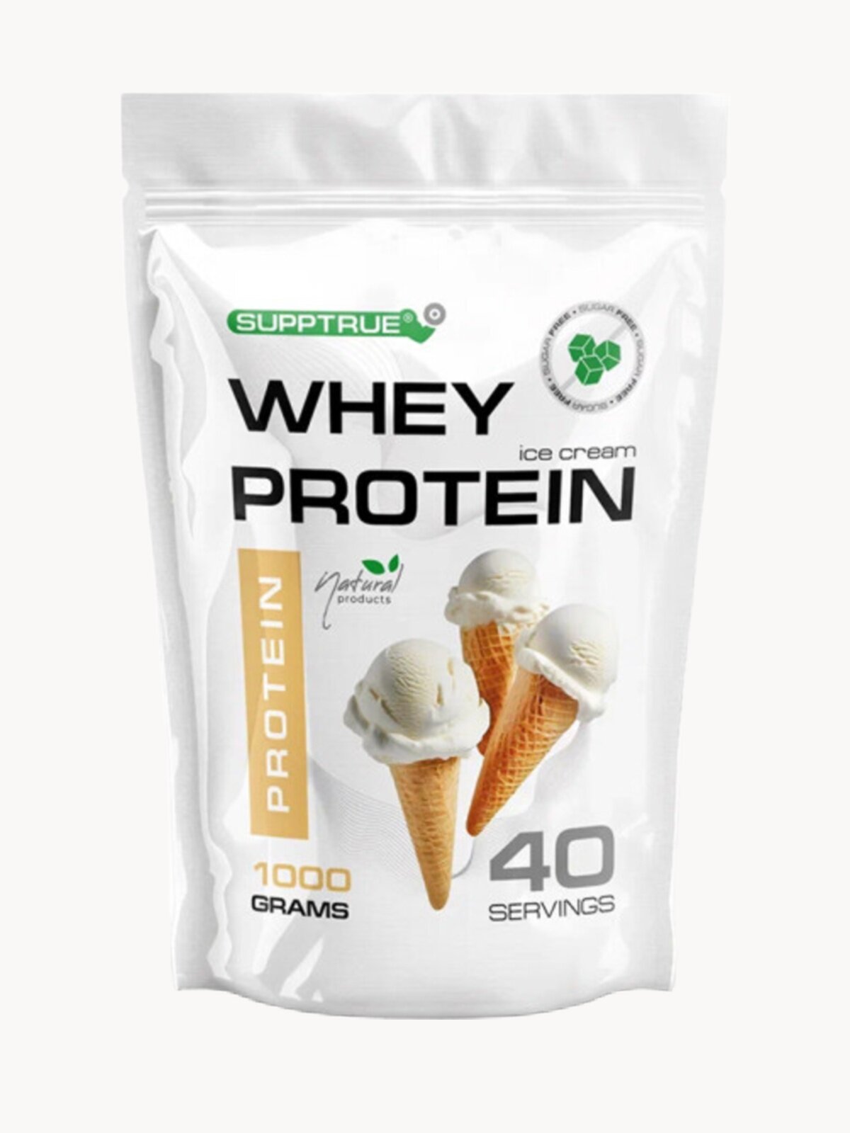 Протеин сывороточный Supptrue, для похудения, для набора мышц, 1 кг, пломбир