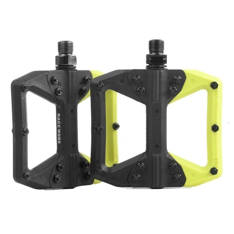 Нейлоновые велосипеды плоские педали расширяют подшипники замены платформы платформы, Желтый