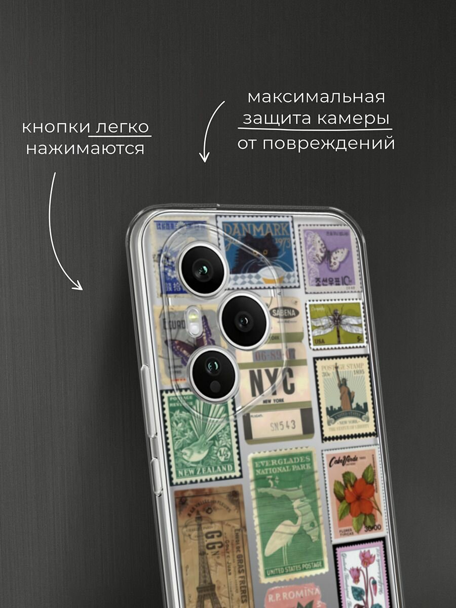 Силиконовый чехол на Honor 400 Pro / Хонор 400 Про с принтом Марки — фото 1