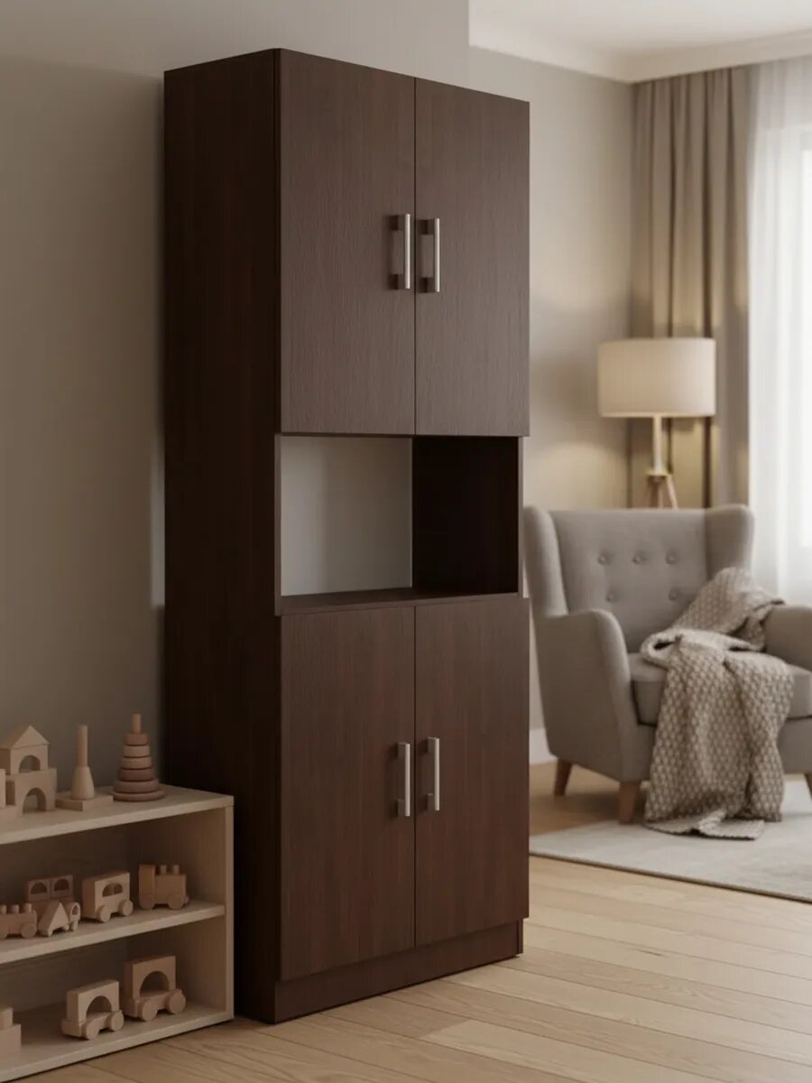 В спальню деревянный шкаф FRESTER с полками распашной для одежды, от производителя