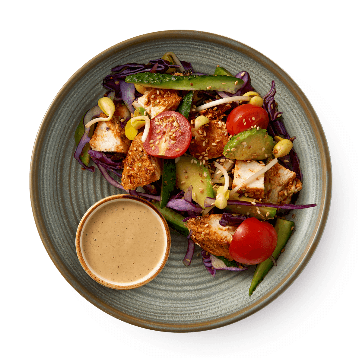 Салат Chindi Kitchen "Тандури", с курицей, кунжутный соус, 1 шт