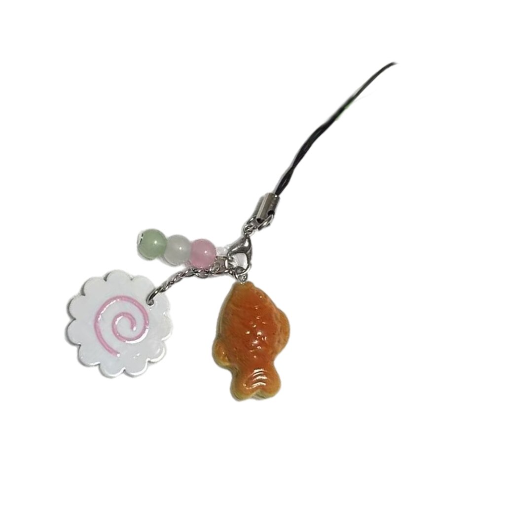 Подвеска в виде рыбьей доски с сердечком из бисера