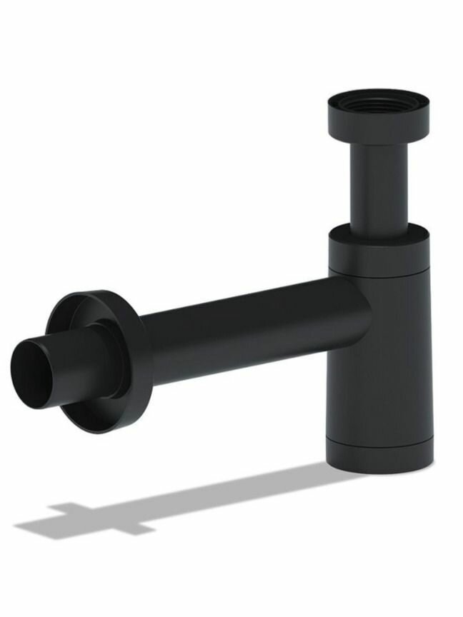 Сифон бутылочный АНИ Пласт с переходной трубкой D40 черный BRB1004BL