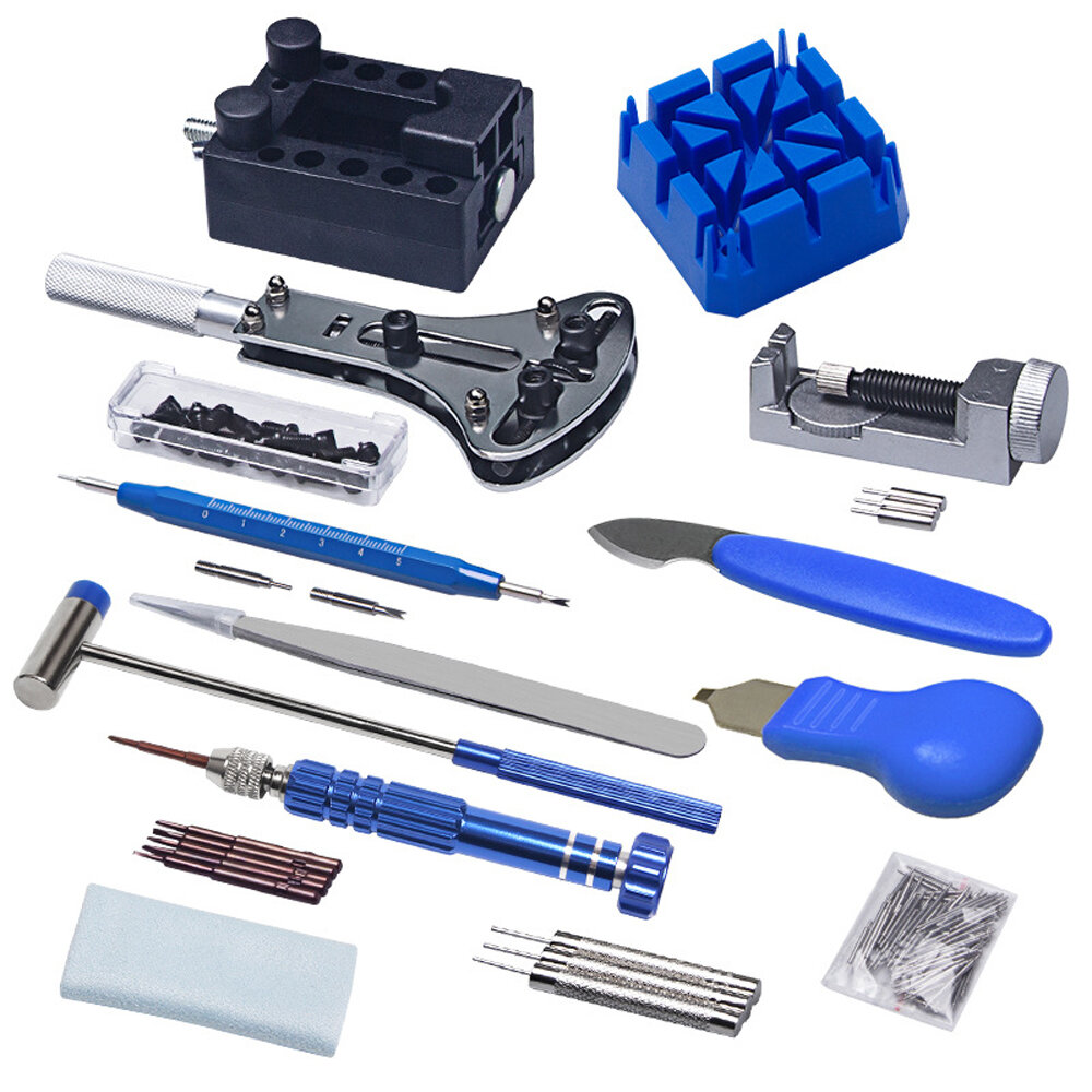 185pcs Watch Repairing Tools Set Maintenance Kit Watches BackCase Opener Battery Change Tool Professional Watchmaker