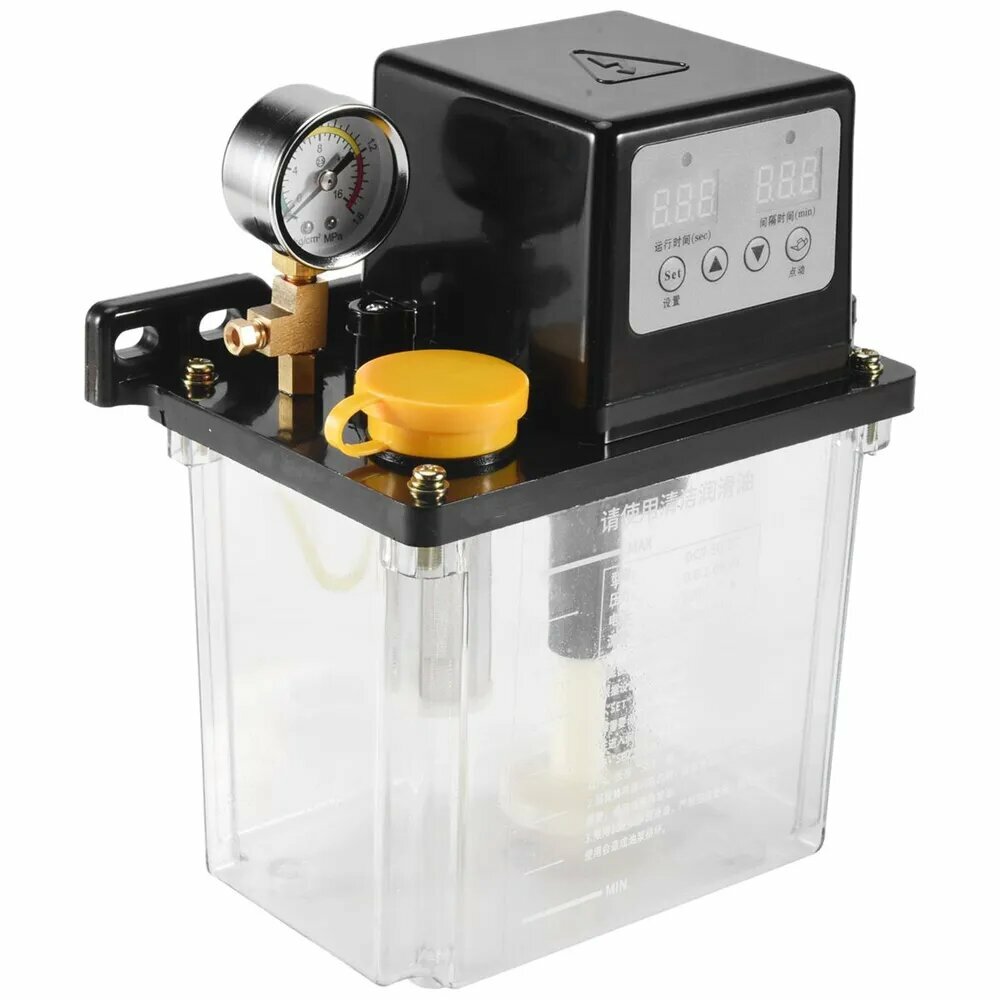 2L насос для смазочного масла Автоматический Электромагнитный смазки Лубрикатор с манометром