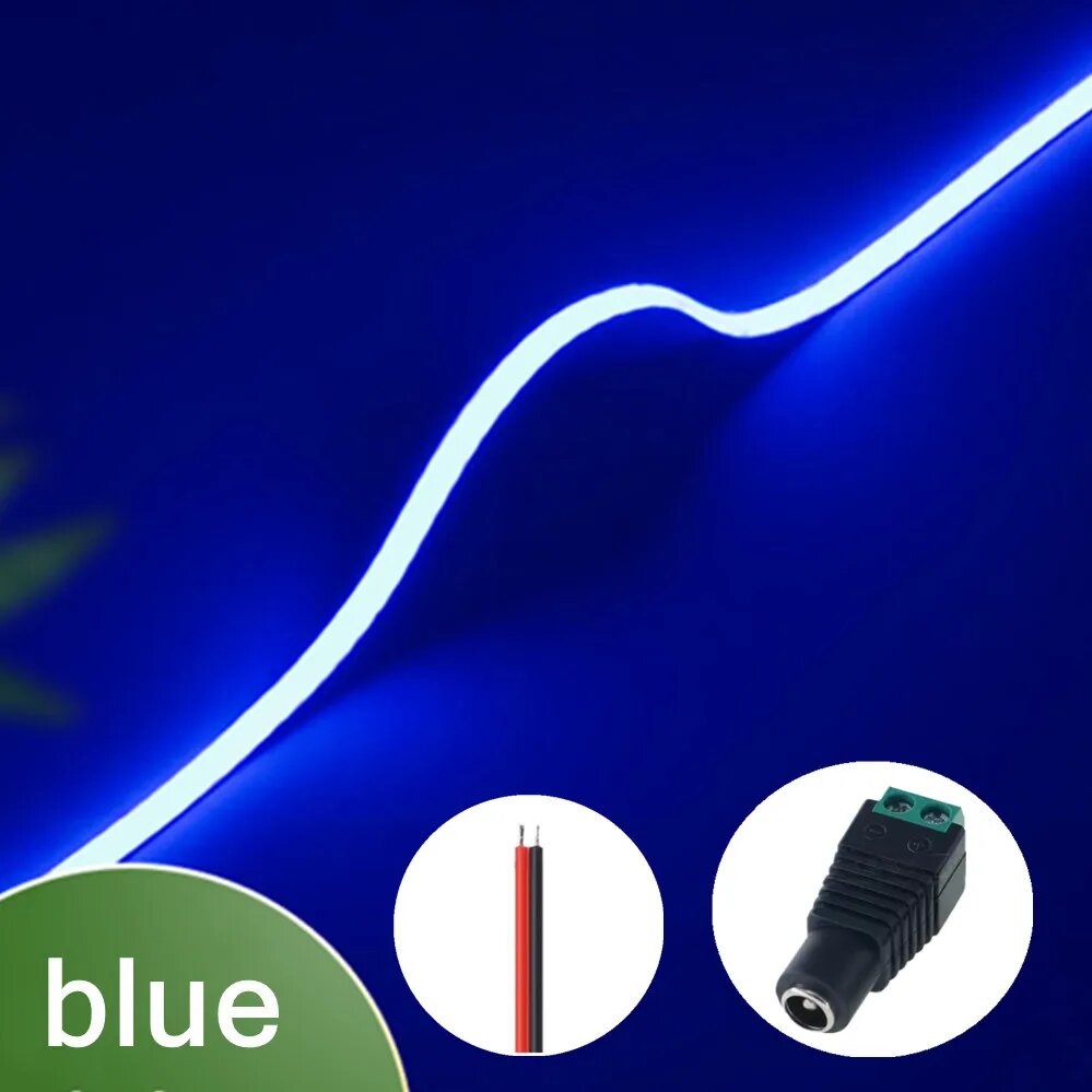 Светодиодная лента COB 12В 400 светодиодов цветная Синий, Blue, 1m