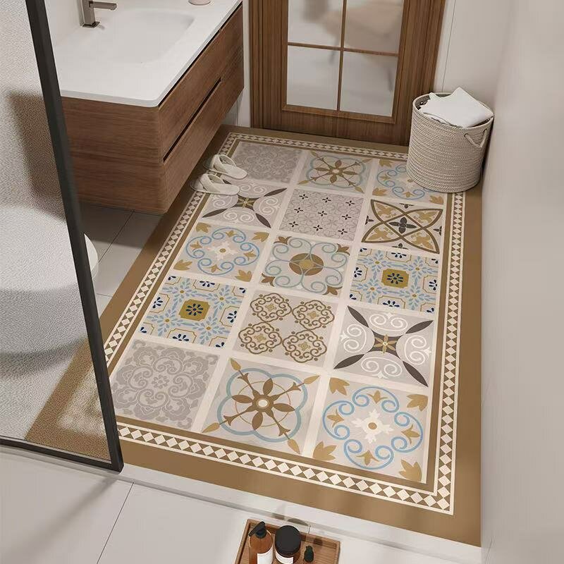 Супервпитывающий и быстросохнущий коврик для ванной комнаты с резиновым нескользящим дном, легко чистящийся, простой коврик для кухонной двери (прямоугольный светло-серый, 60 х 90 см)