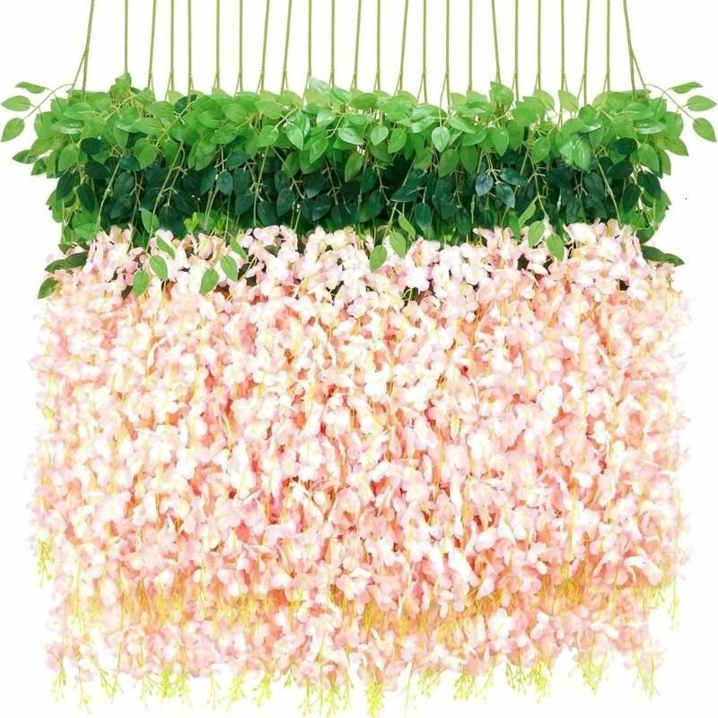 12 палочек, внутреннее свадебное украшение фиолетовый пластиковый цветок на потолке виноградной лозы-цвет лотоса