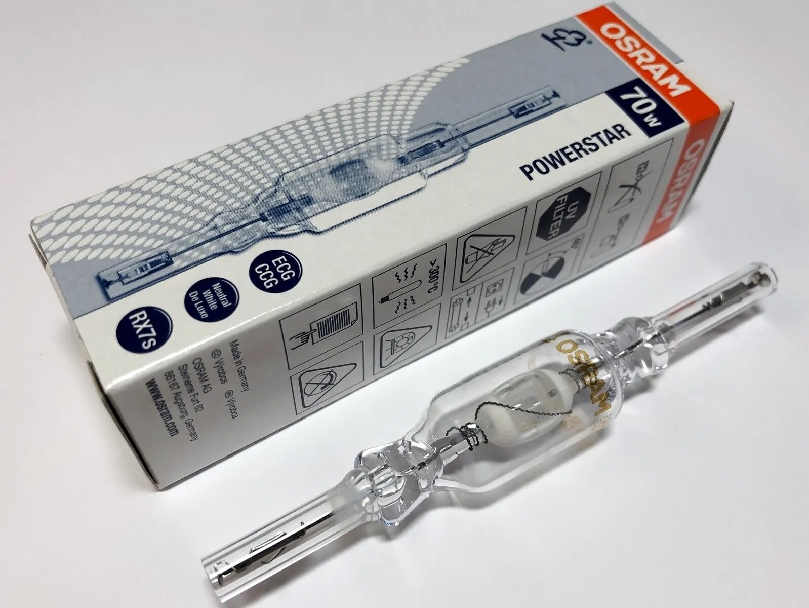 Лампа газоразрядная металлогалогенная HQI-TS 70W/WDL EXCELLENCE 70Вт линейная 3100К