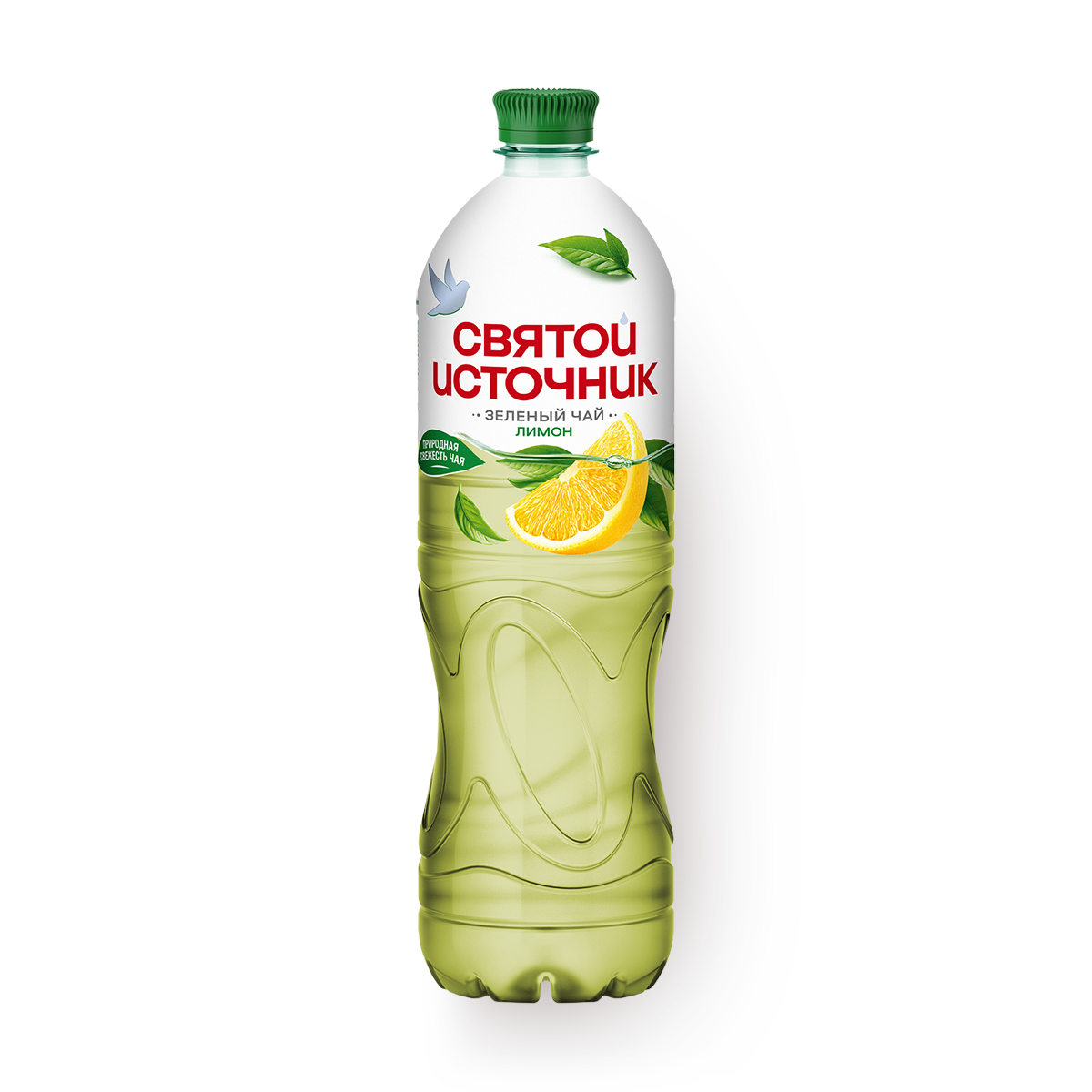 Чай холодный «Святой Источник» лимон, зеленый, в пластиковой бутылке, 1 л