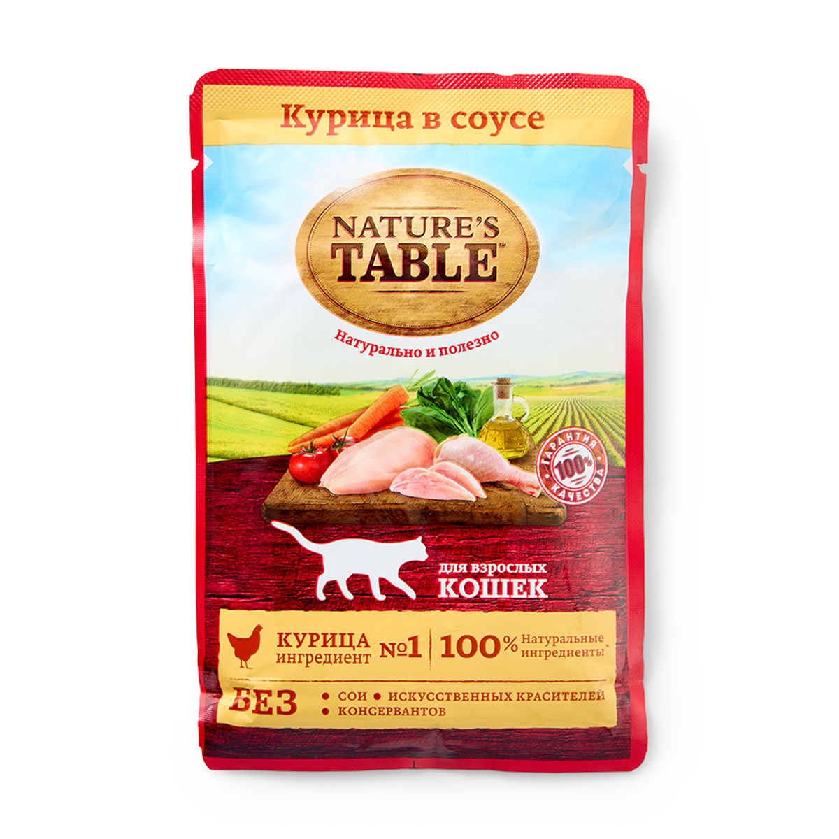 Влажный корм Nature's Table, для взрослых кошек, курица в соусе, 85 г
