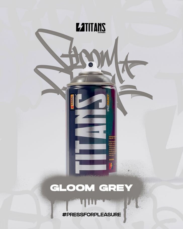 Аэрозольная краска для граффити и дизайна TITANS 45 Gloom Grey 300мл.