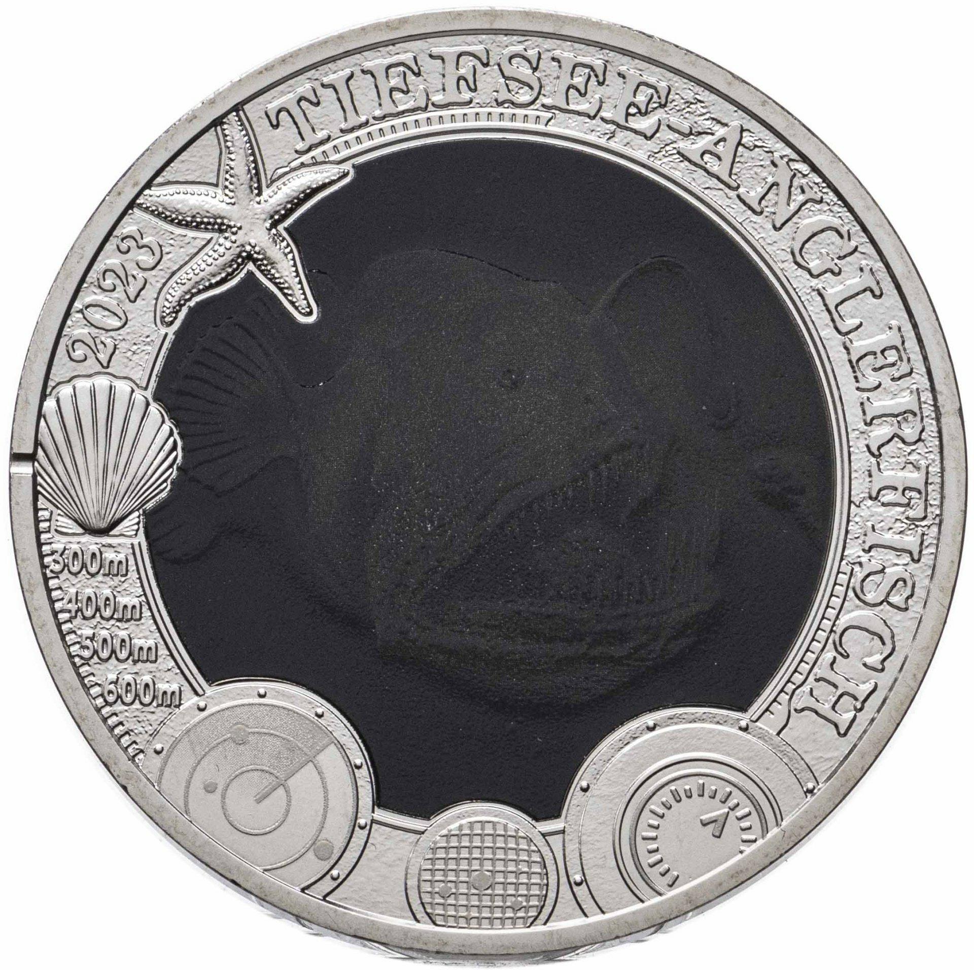 Австрия 3 евро 2023 "Светящаяся морская жизнь - Морской черт", Мельхиор медь-никель, в сохранности UNC