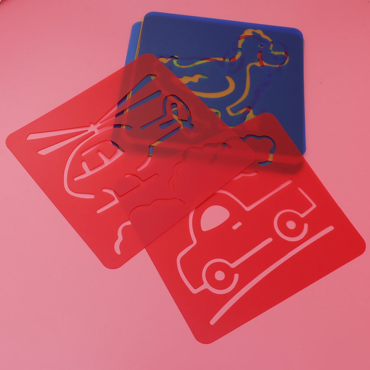 Набор из 12 детских трафаретов для рисования, разноцветные шаблоны для творчества, развития мелкой моторики и воображения, экологичный ПП, подарок дошкольнику