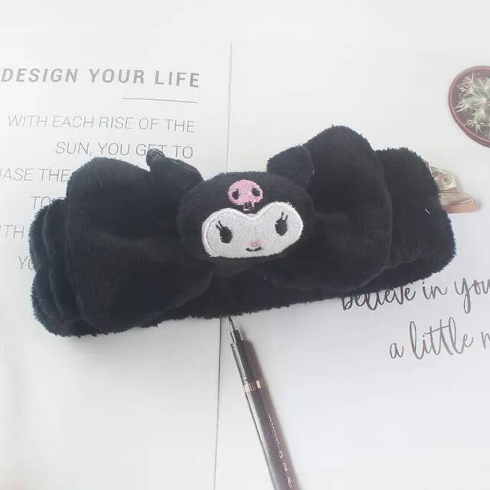 Милая плюшевая повязка на голову Hello Kitty от Sanrio, симпатичный бантик, украшение для волос, аксессуары для умывания лица.